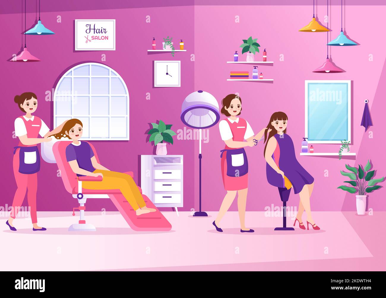 Hair Salon with Hairdresser, Haircut, Haircare and Hairstyle in Beauty ...