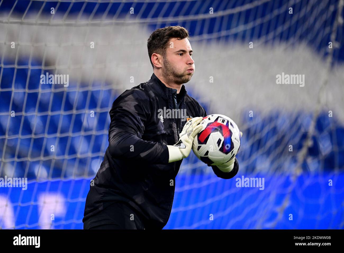 Nathan Baxter #13 of Hull City during the pre-match warm-up for the Sky ...