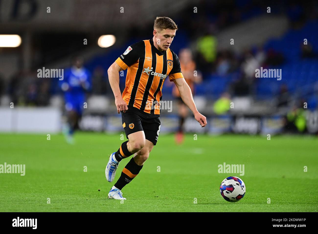 Greg Docherty #8 of Hull City during the Sky Bet Championship match ...