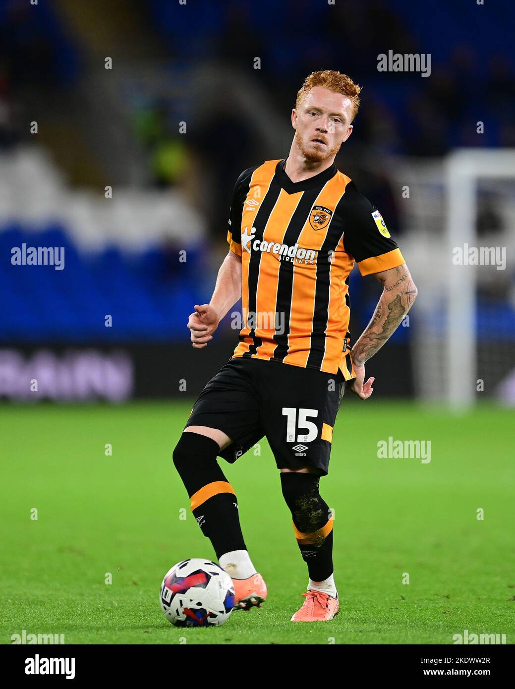 Ryan Woods #15 of Hull City during the Sky Bet Championship match ...