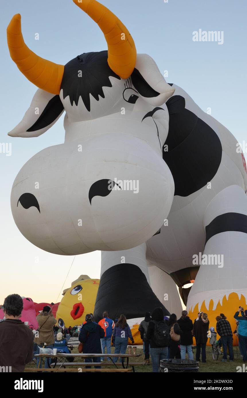 Creamland Cow Hot Air Balloon at Albuquerque international Balloon ...