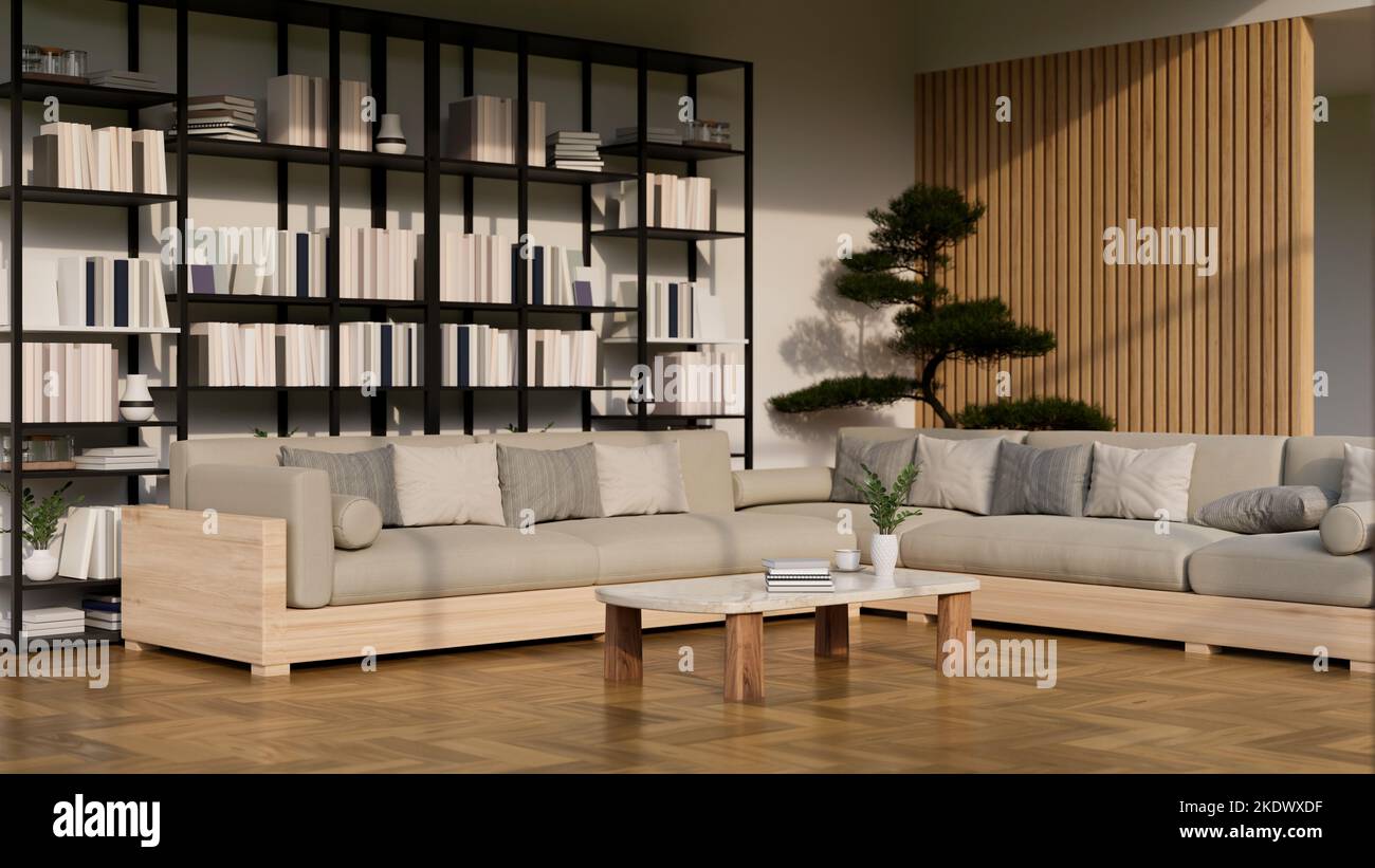 Modern luxury contemporary home living room interior with comfortable ...