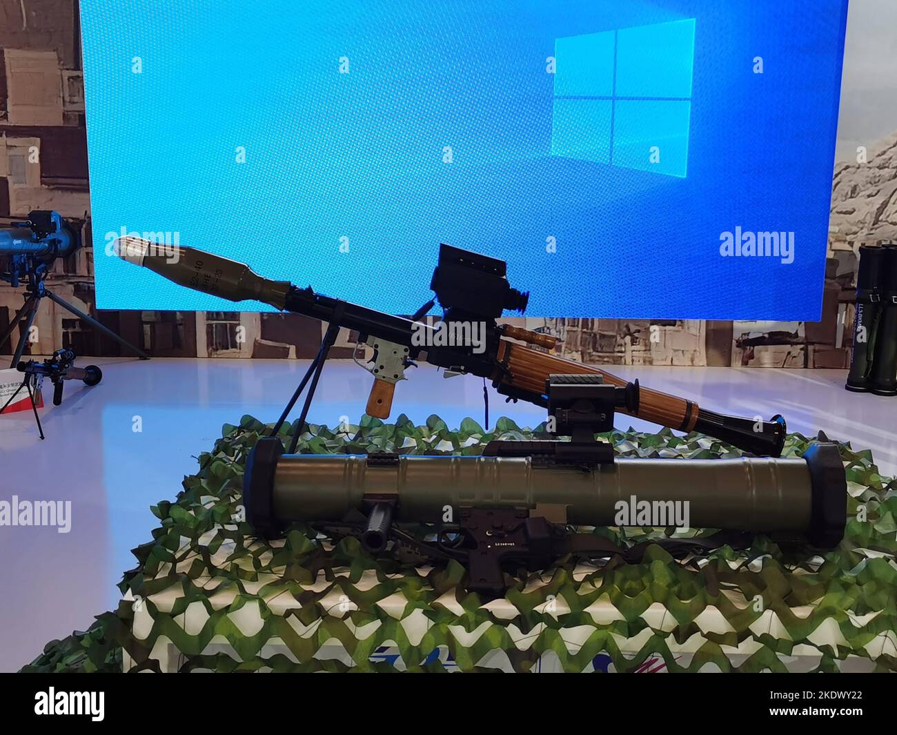 ZHUHAI, CHINA - NOVEMBER 8, 2022 - A rocket weapon is displayed during ...