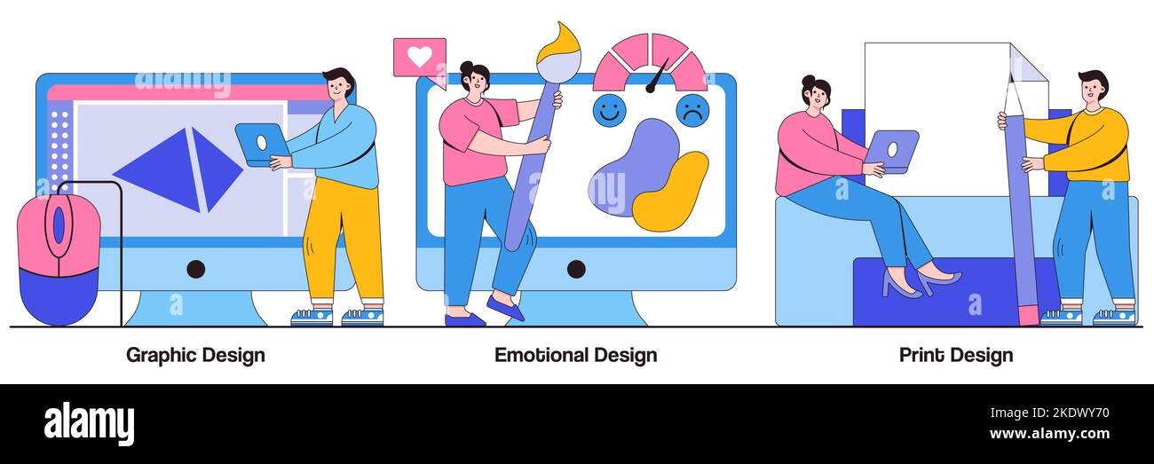 Graphic and print design, emotional engagement concept with tiny people ...