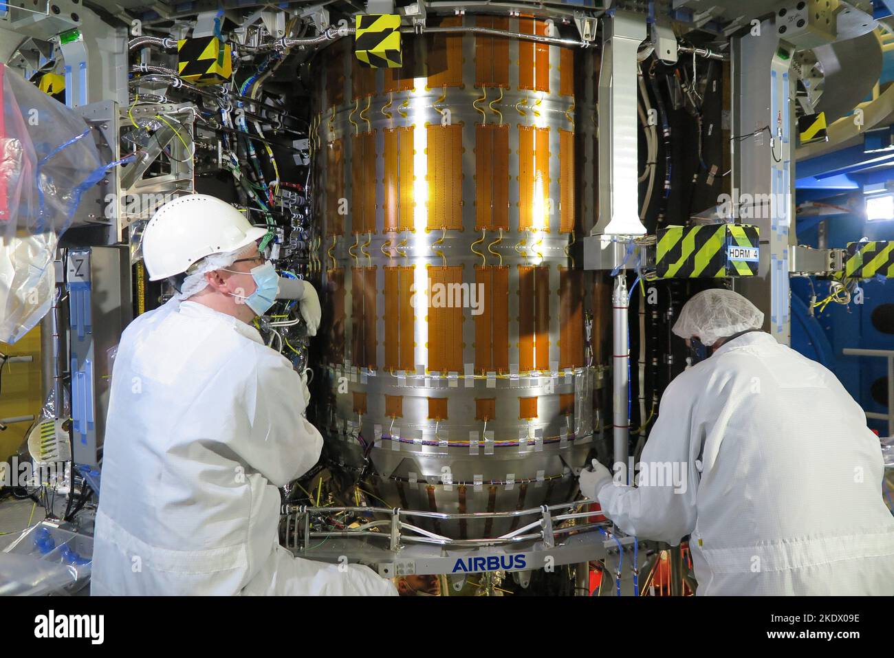 Installing propellant tanks in European Service Module-2 Stock Photo ...