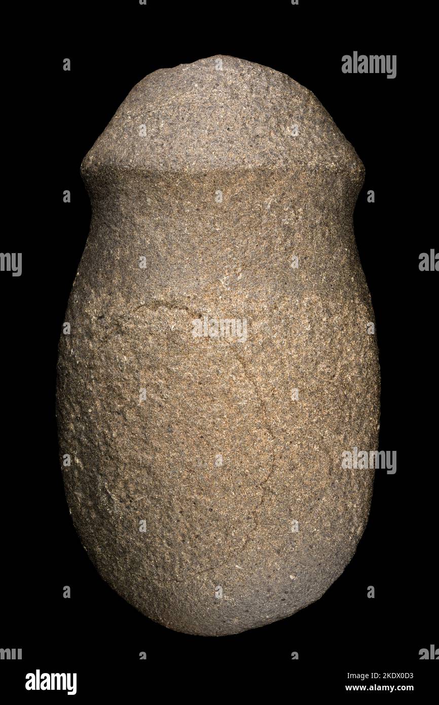 Drop-shaped axe throat in basalt Stock Photo - Alamy