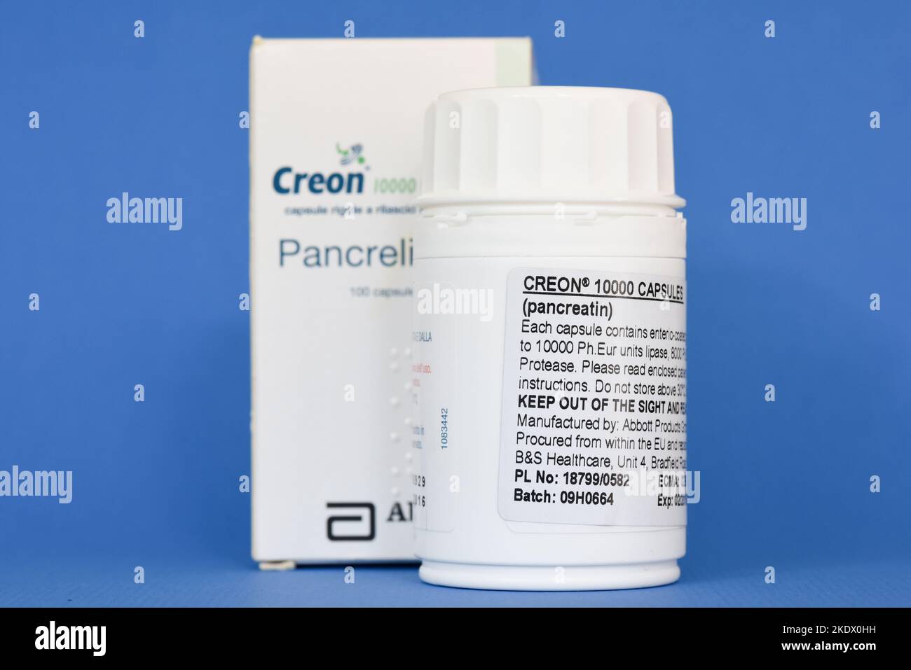 Creon pancreatic enzyme replacement therapy Stock Photo - Alamy