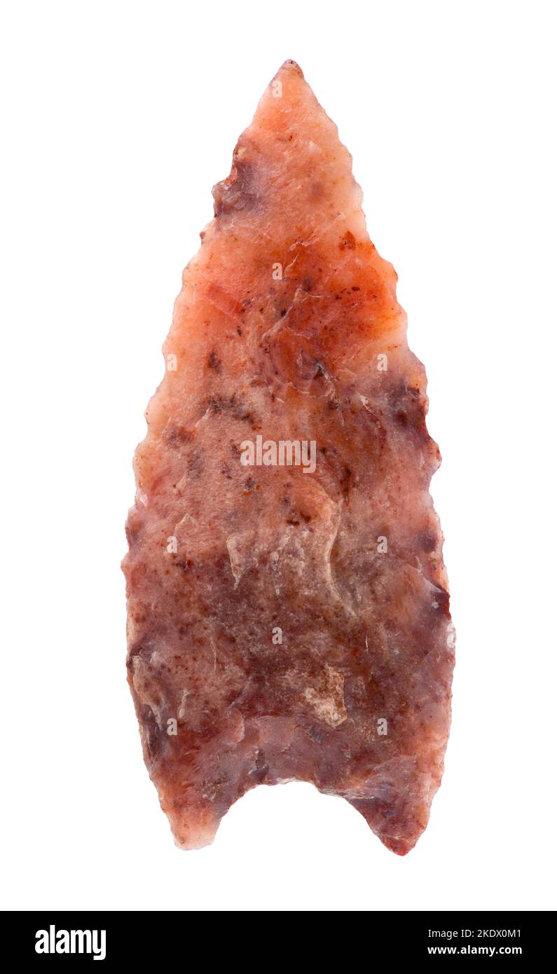 Neolithic winged arrow head in carved stone Stock Photo - Alamy