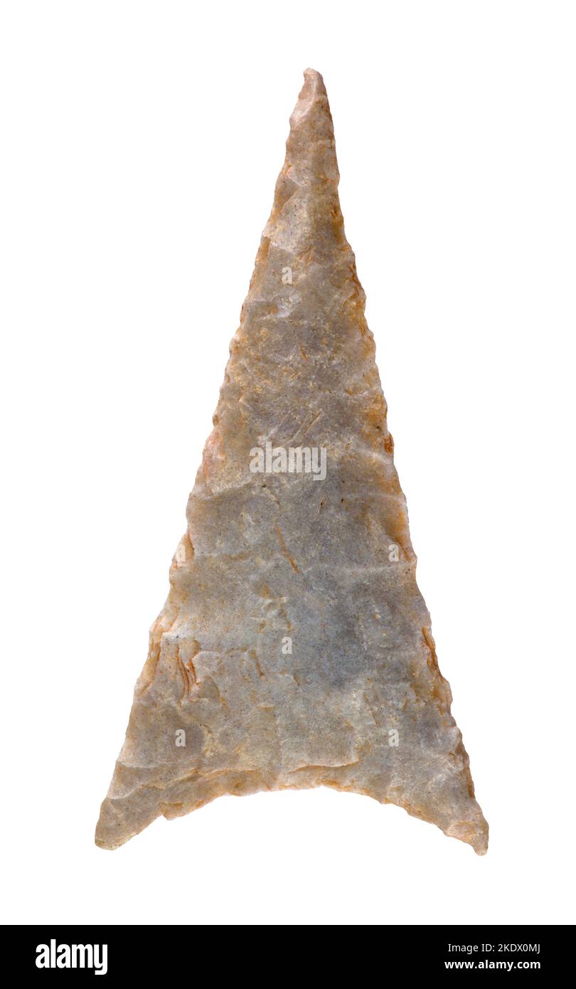 Neolithic winged arrow head in carved stone Stock Photo - Alamy