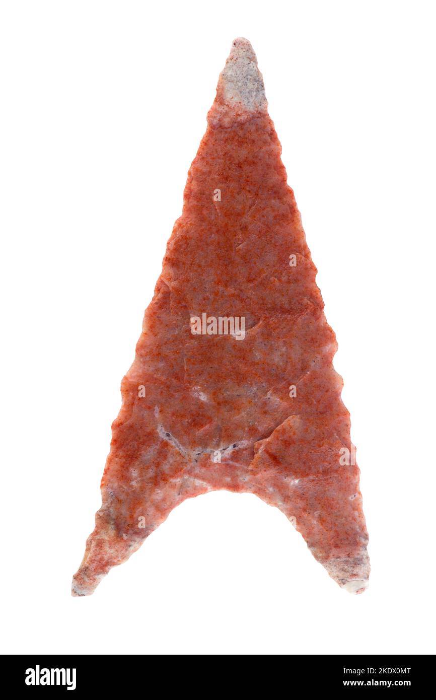 Neolithic winged arrow head in carved stone Stock Photo - Alamy