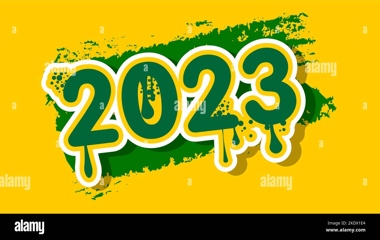 2023. Graffiti tag. Abstract modern street art decoration performed in ...