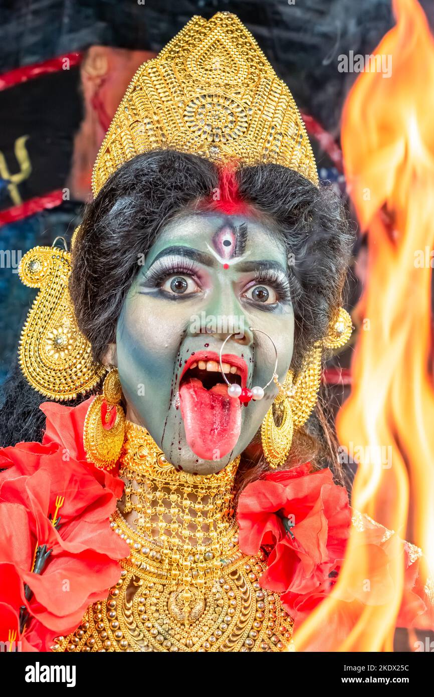 Happy Diwali greeting card showing Indian beautiful girl with colorful ...