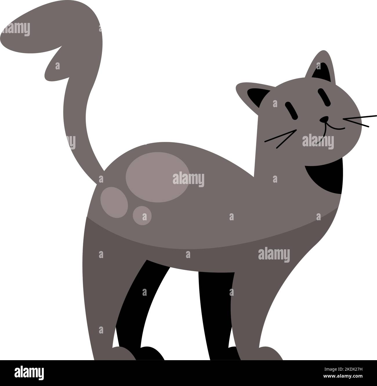 cute little cat gray character Stock Vector Image & Art - Alamy