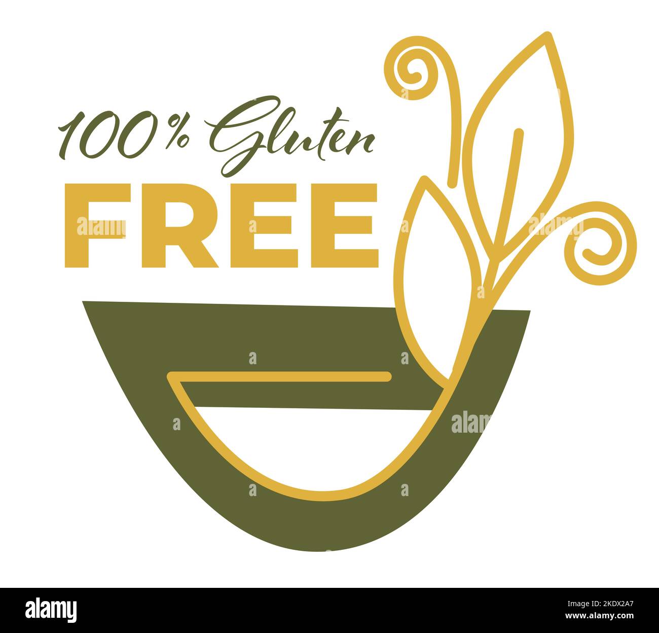 Vector illustration of gluten free words and cereal isolated on white ...