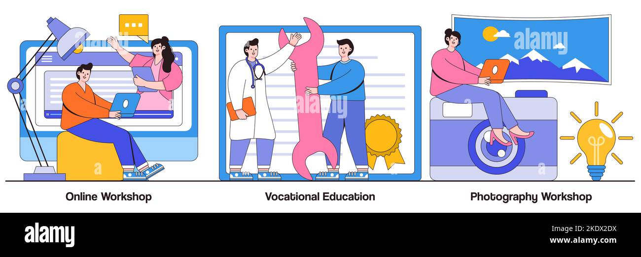 Online workshop, vocational education, photography post processing ...