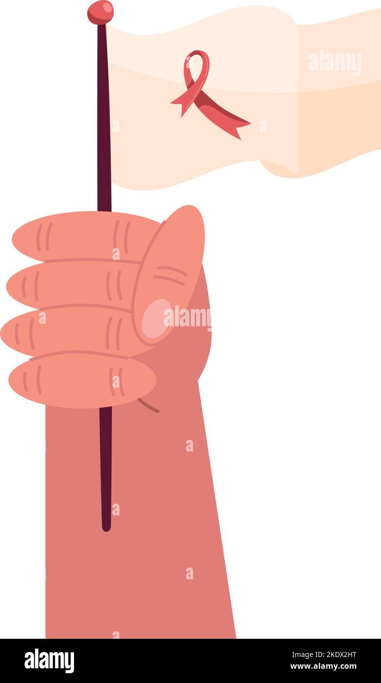 hand with AIDS red ribbon in flag icon Stock Vector Image & Art - Alamy