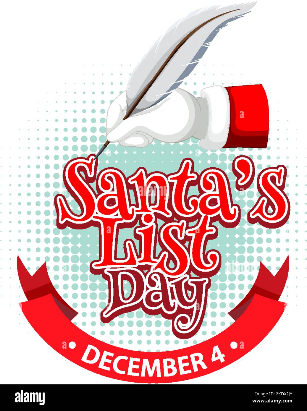 Santa's list day text banner design illustration Stock Vector Image ...