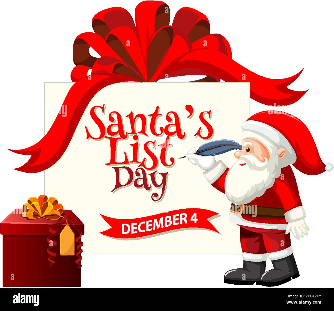 Santa's list day text banner design illustration Stock Vector Image ...