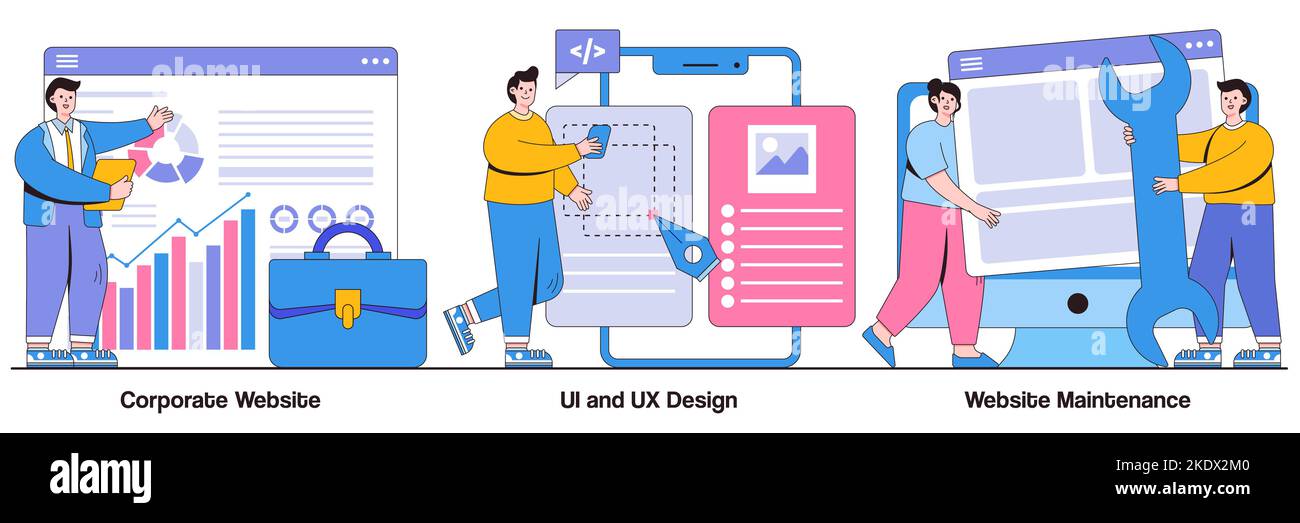 Corporate website, UI and UX design, website maintenance concept with ...