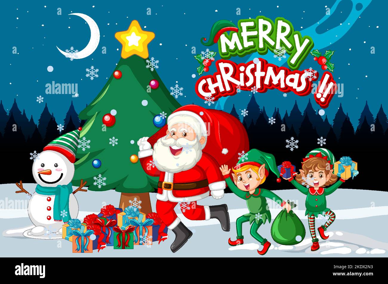 Christmas night poster design illustration Stock Vector Image & Art - Alamy