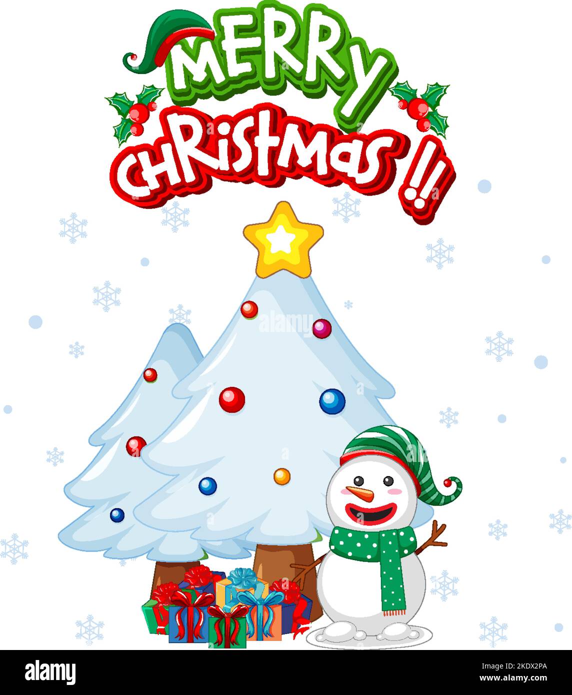 Merry Christmas sign icon cartoon illustration Stock Vector Image & Art ...