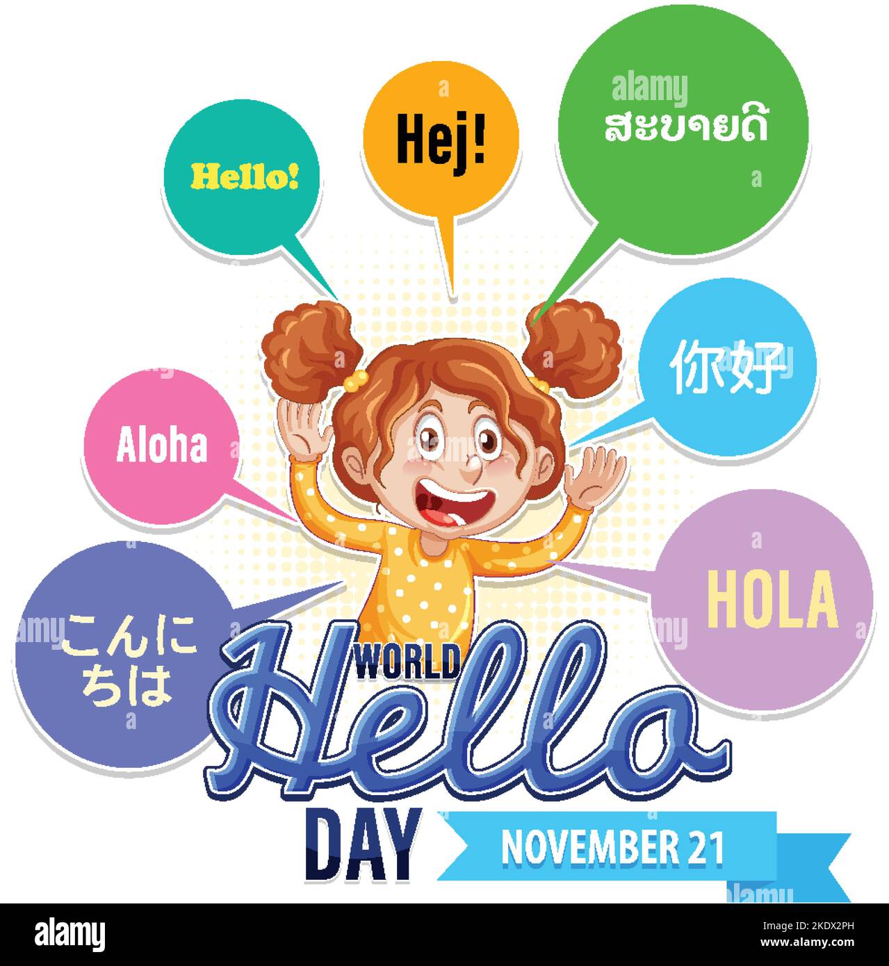 World hello day poster design illustration Stock Vector Image & Art - Alamy