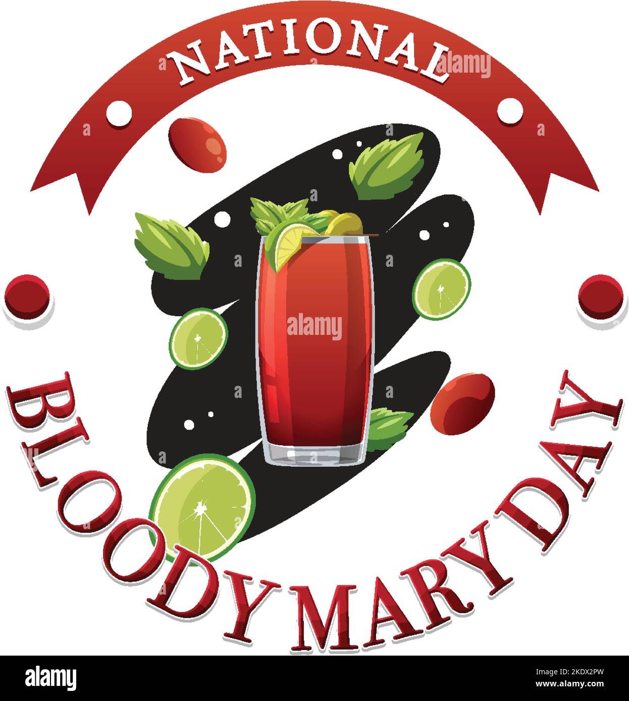 Happy national bloody mary day icon illustration Stock Vector Image ...