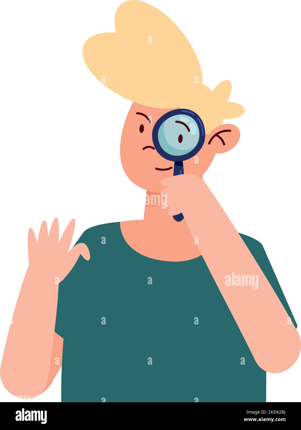 blond man with magnifying glass character Stock Vector Image & Art - Alamy