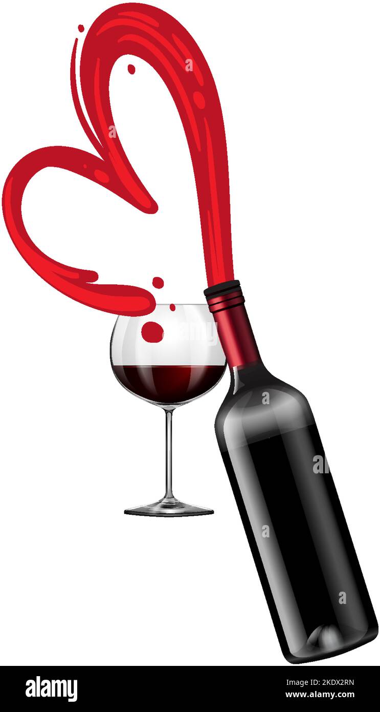 Red wine bottle and glass illustration Stock Vector Image & Art - Alamy