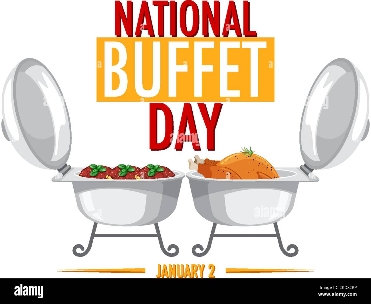 National Buffet Day Text Banner Design illustration Stock Vector Image ...