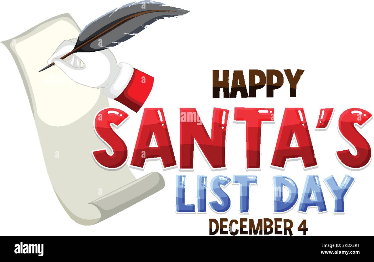 Happy Santa List Banner Design illustration Stock Vector Image & Art ...