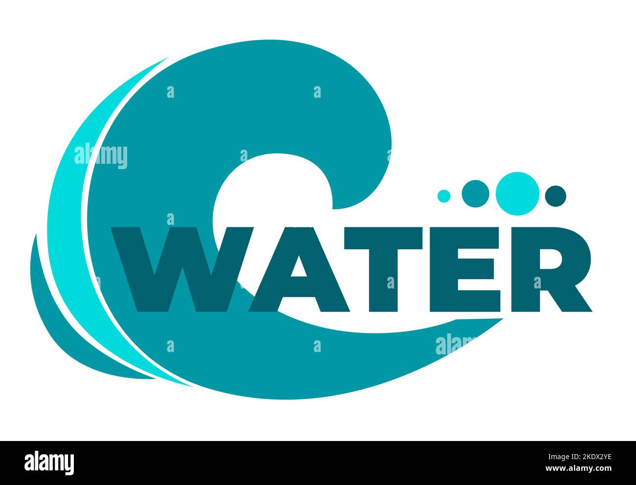 Water splashes and text samples logos and emblems set vector isolated ...