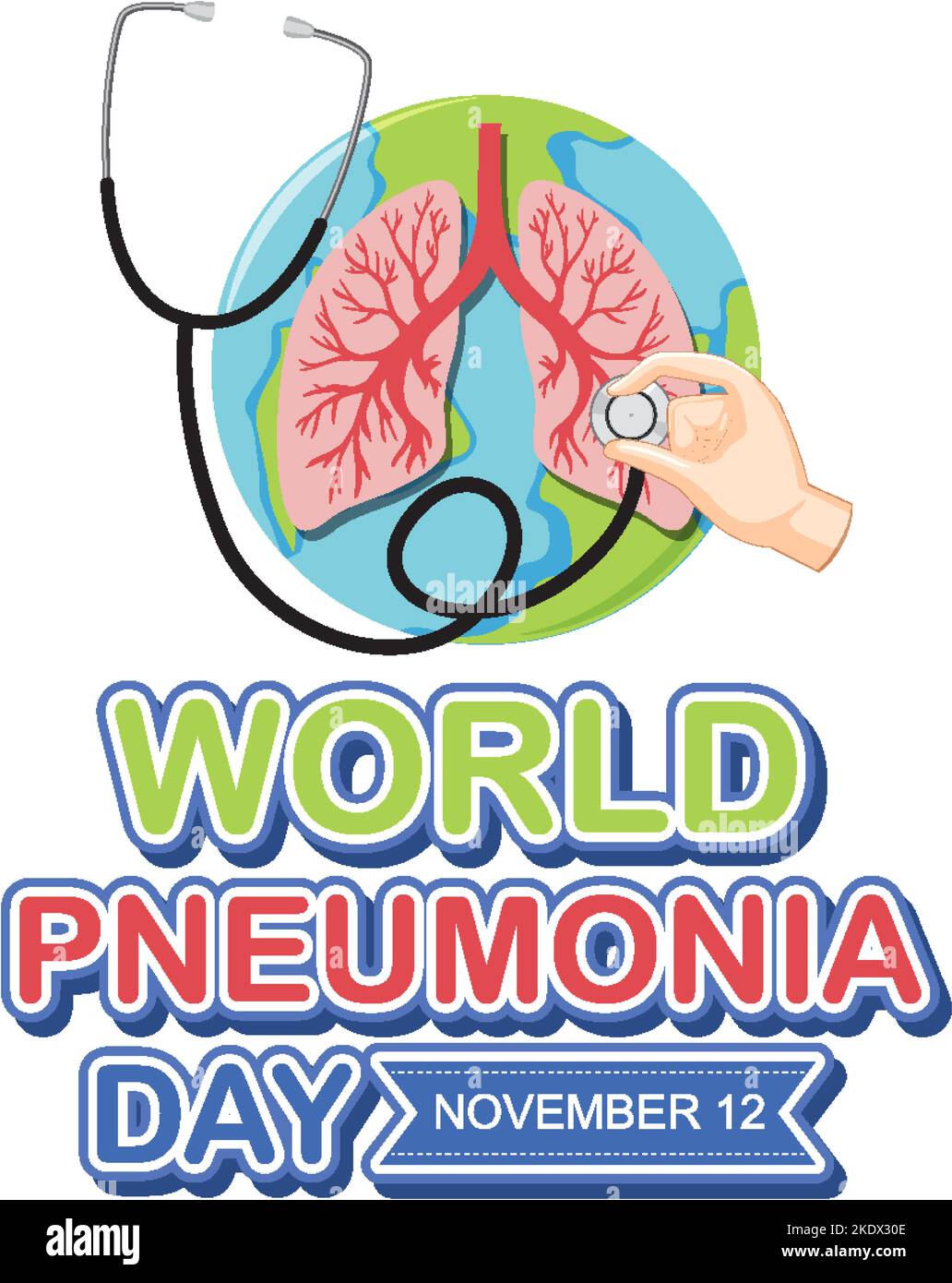 World Pneumonia Day Logo Design illustration Stock Vector Image & Art ...