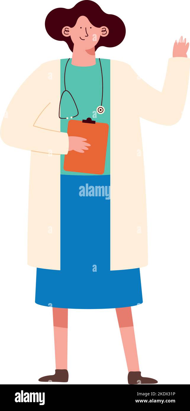female doctor with clipboard character Stock Vector Image & Art - Alamy