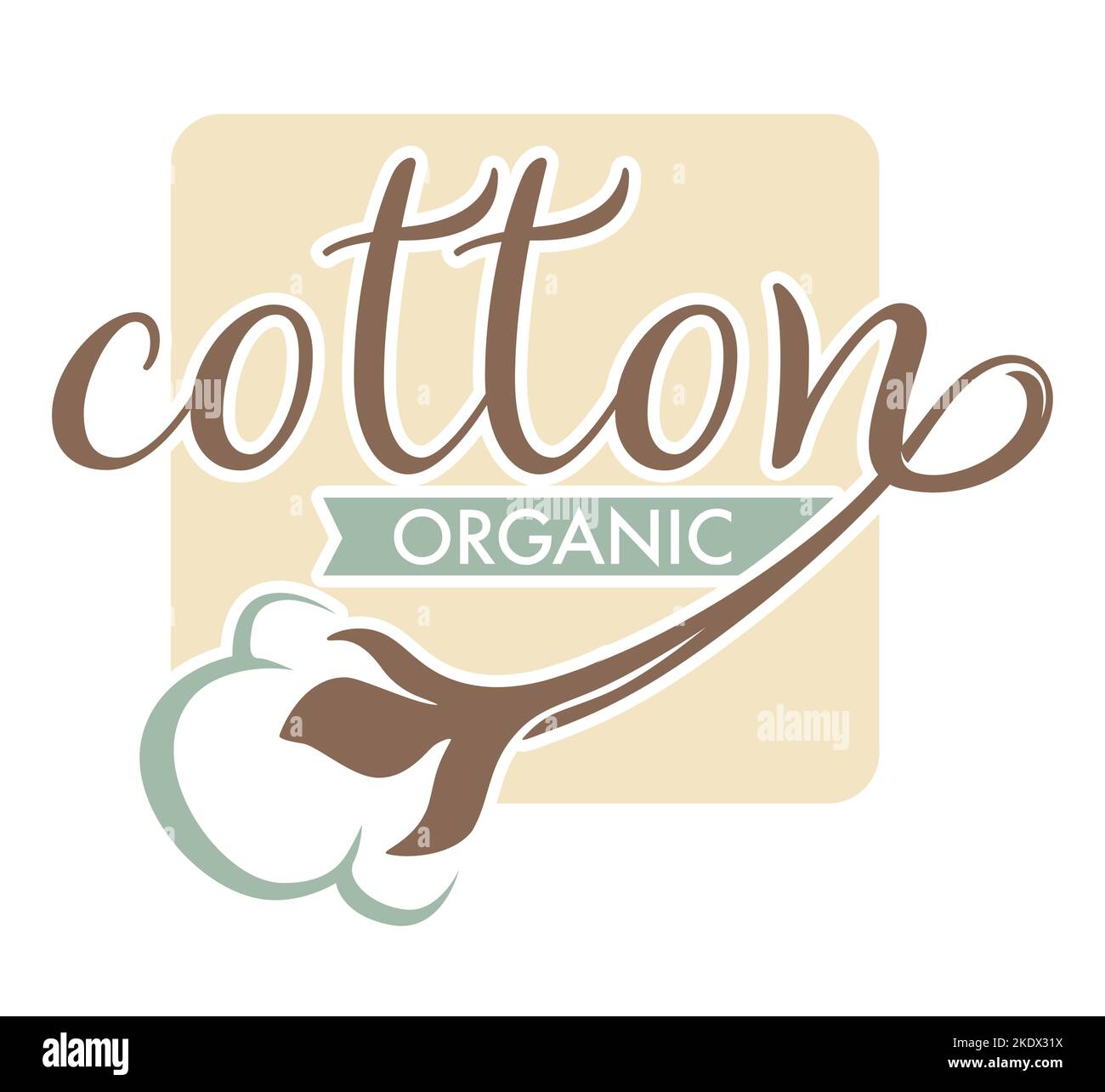 Cotton isolated icons pure and organic product vector textile industry ...