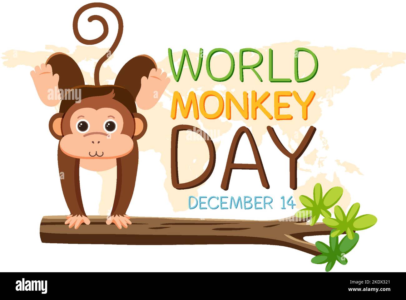 World monkey day poster design illustration Stock Vector Image & Art ...