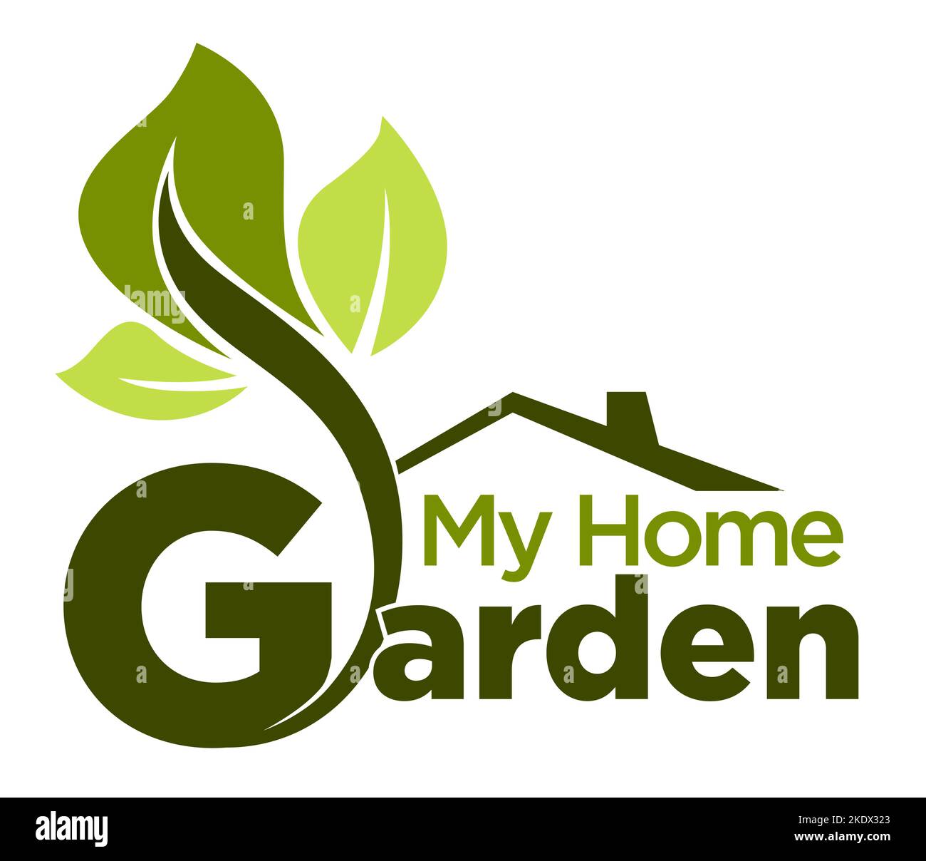 Green garden isolated icons home gardening tools and plants vector ...