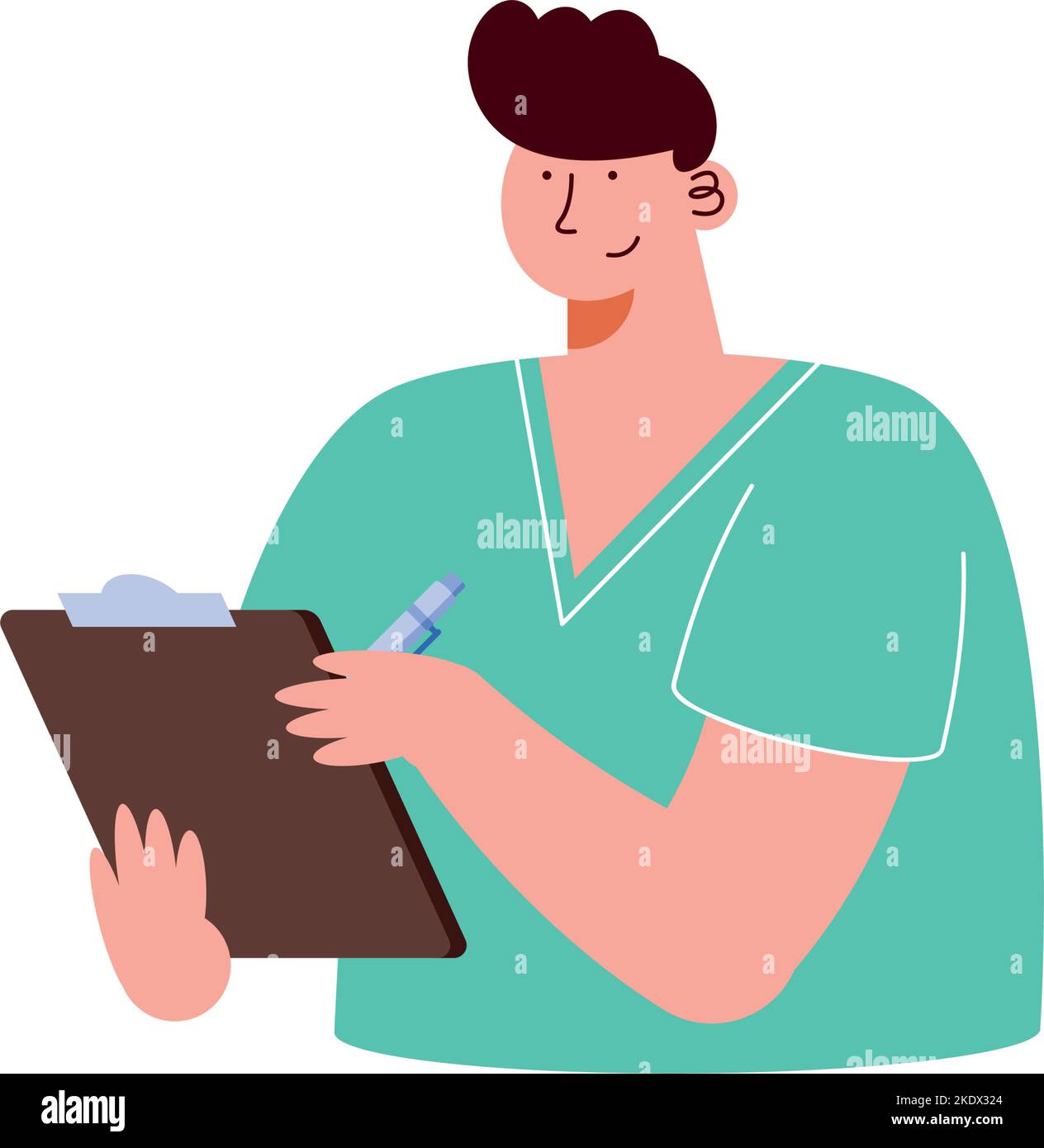 male doctor writing in clipboard character Stock Vector Image & Art - Alamy
