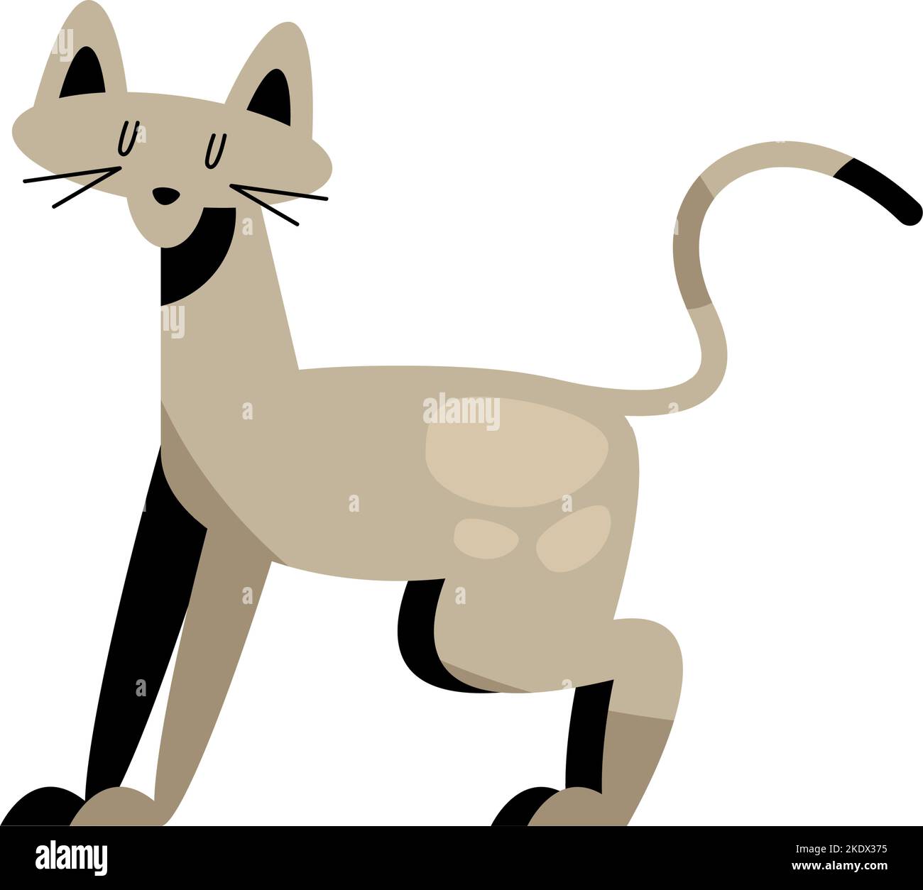 cute little beige cat feline character Stock Vector Image & Art - Alamy