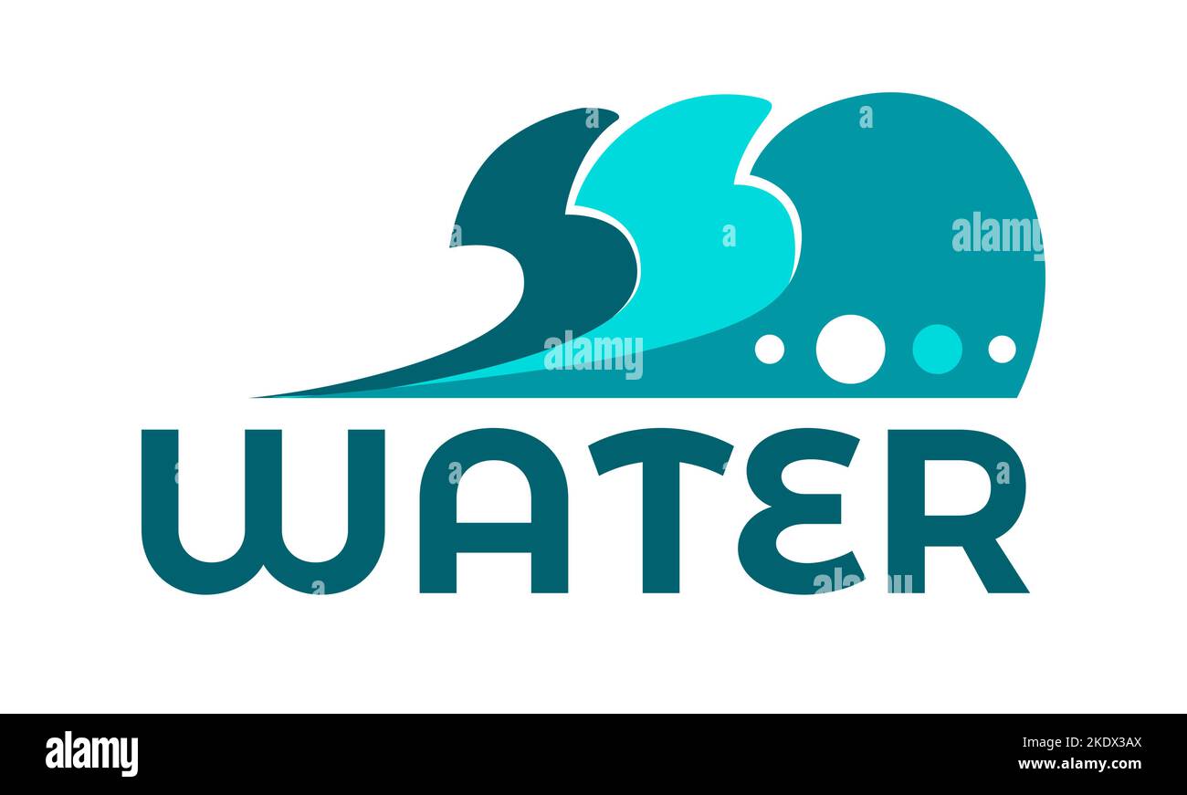 Water splashes and text samples logos and emblems set vector isolated ...