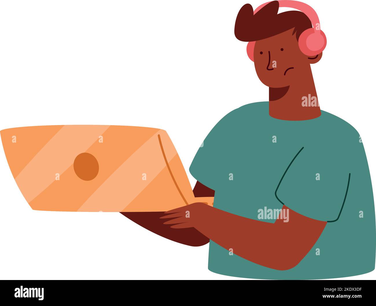 afro man using laptop tech Stock Vector Image & Art - Alamy