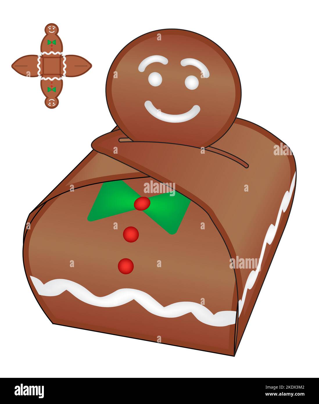 Christmas Cookie Box packaging die cut template design. 3d mock-up ...