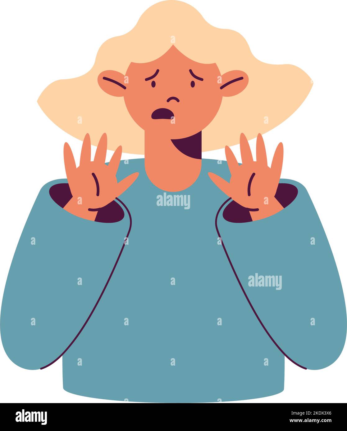 Fear woman profile Cut Out Stock Images & Pictures - Alamy