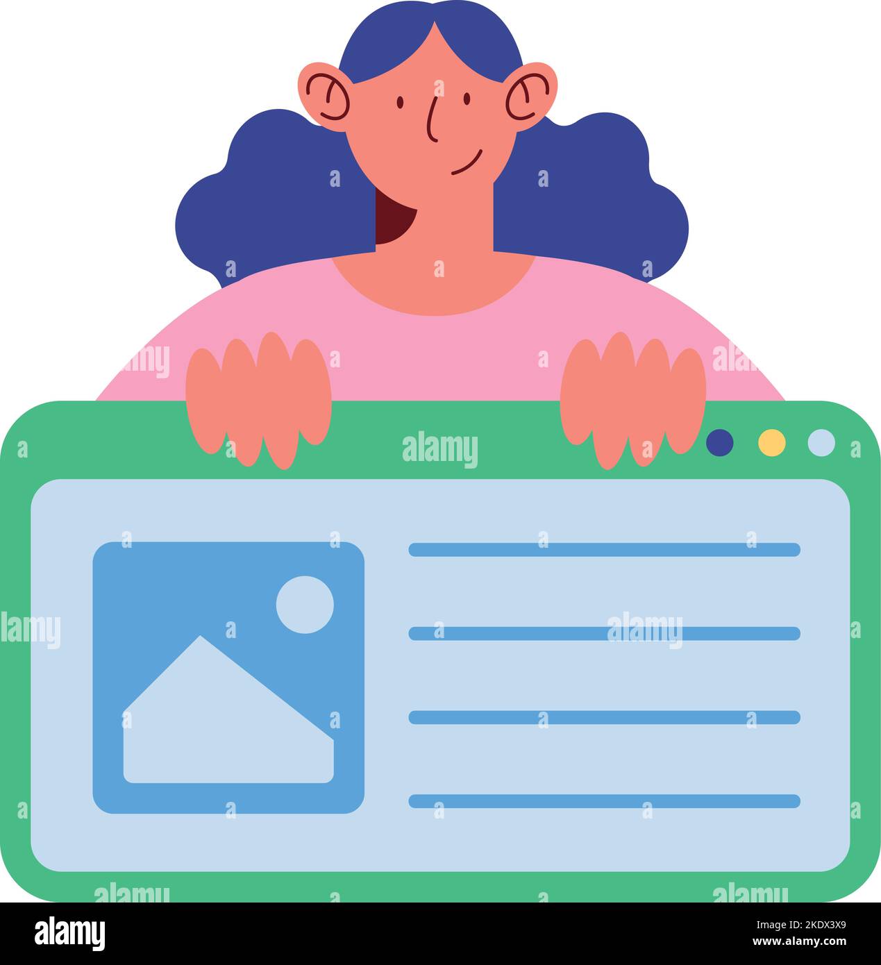 woman with website template character Stock Vector Image & Art - Alamy