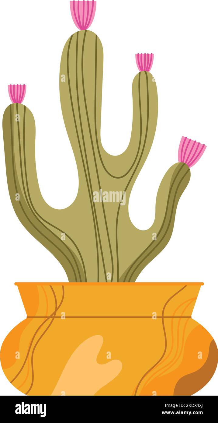 cactu houseplant in yellow pot icon Stock Vector Image & Art - Alamy