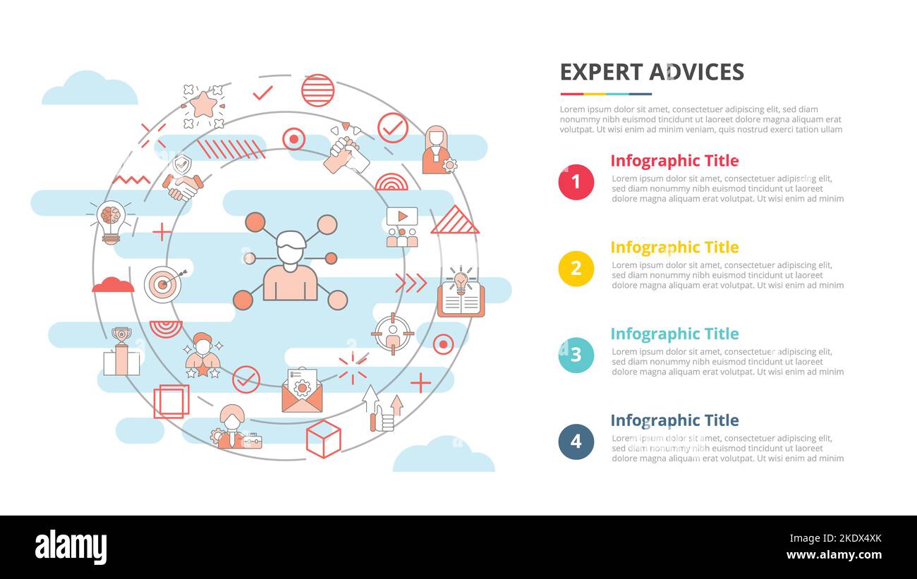 expert advice concept for infographic template banner with four point ...