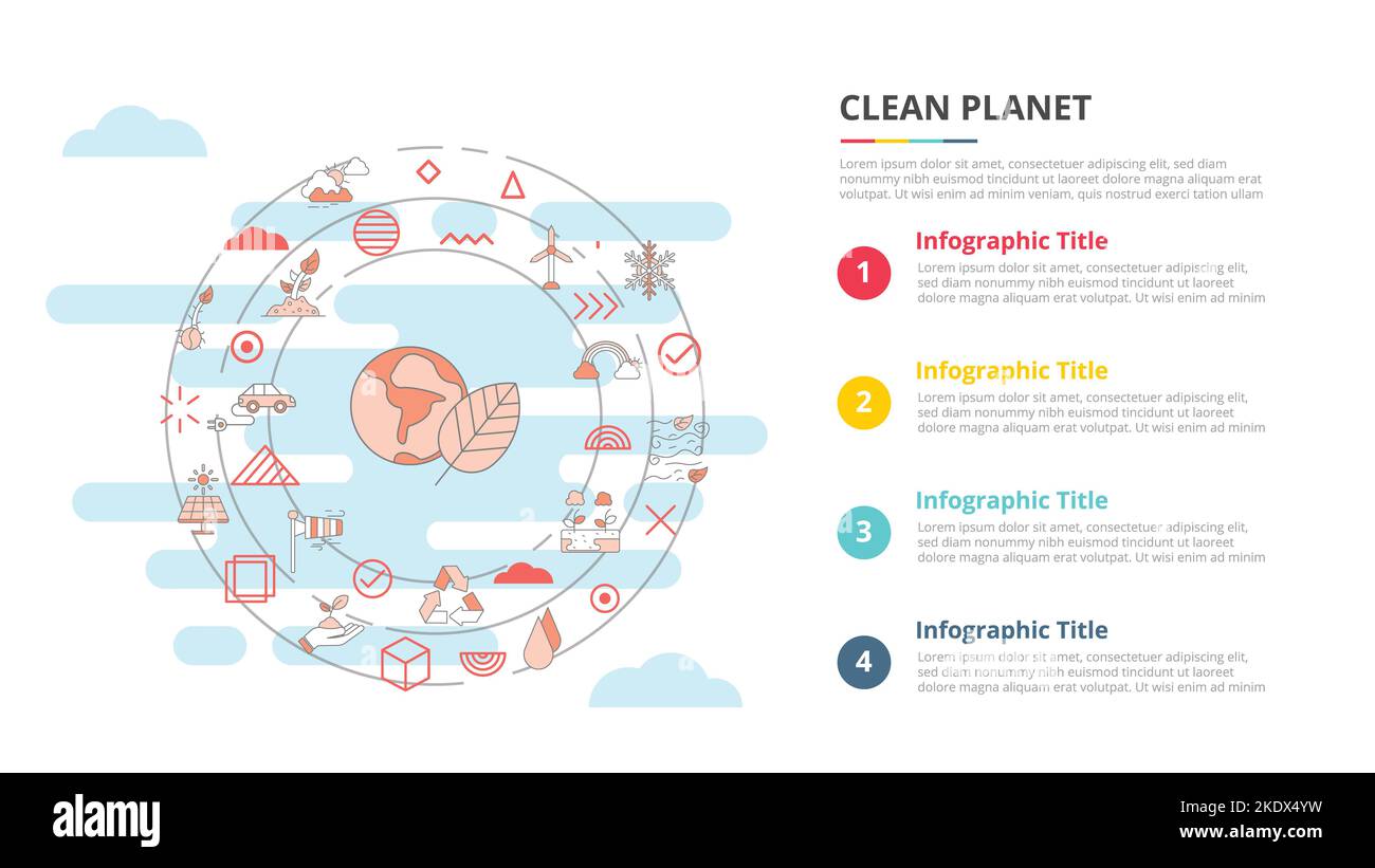 clean planet concept for infographic template banner with four point ...