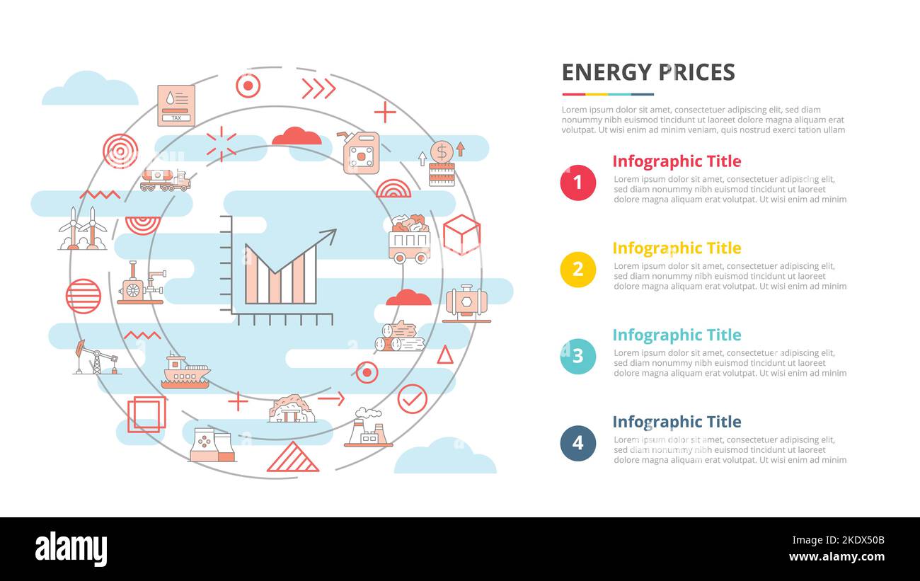 energy prices concept for infographic template banner with four point ...