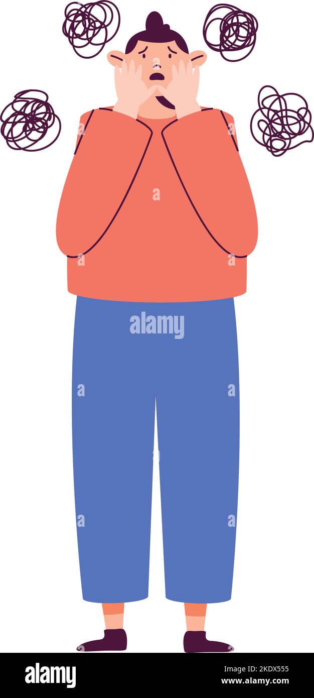 man with fear mood character Stock Vector Image & Art - Alamy