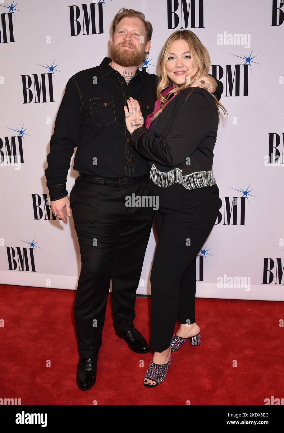 Elle King and Dan Tooker arriving at the 67th Annual BMI Country Awards ...